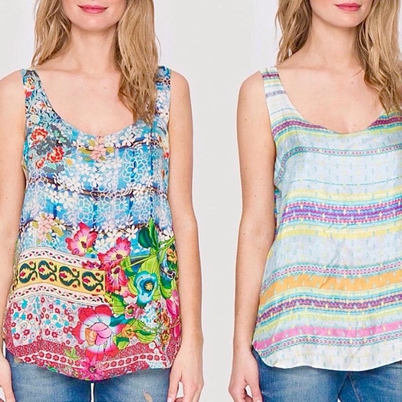 Johnny Was | Tops | Johnny Was Floral Print Reversible Tank | Poshmark